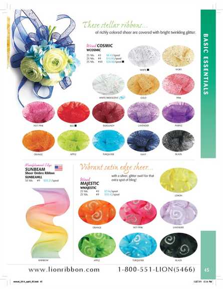 Berwick Offray/Lion RIbbon:2014 Annual CatalogCatalog Pages 44 and 45 ...